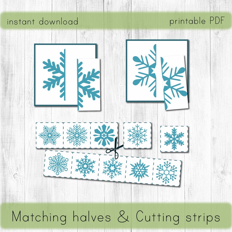 Snowflake Preschool Activities. Montessori Winter Printable. - Etsy