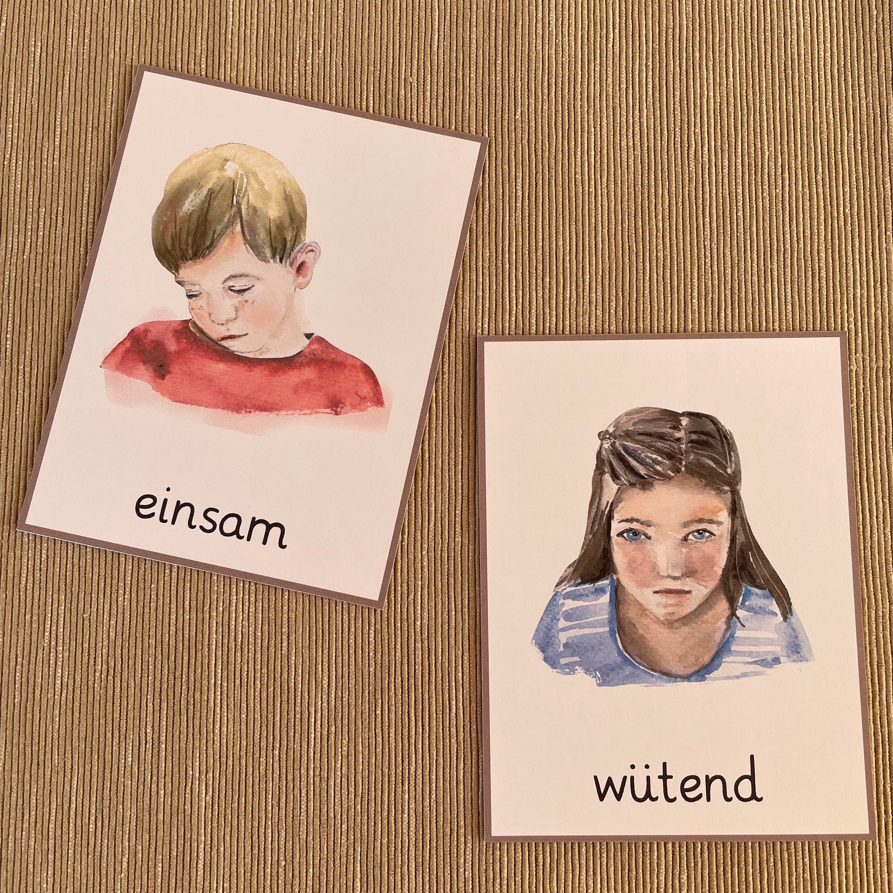 Gefühle Lernkarten. Emotionen Druckbare Bildkarten. - Etsy