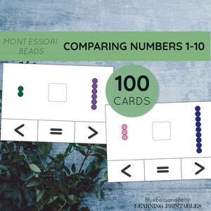 Montessori Bead Bar Comparing Numbers to Ten. More Than, Less Than ...