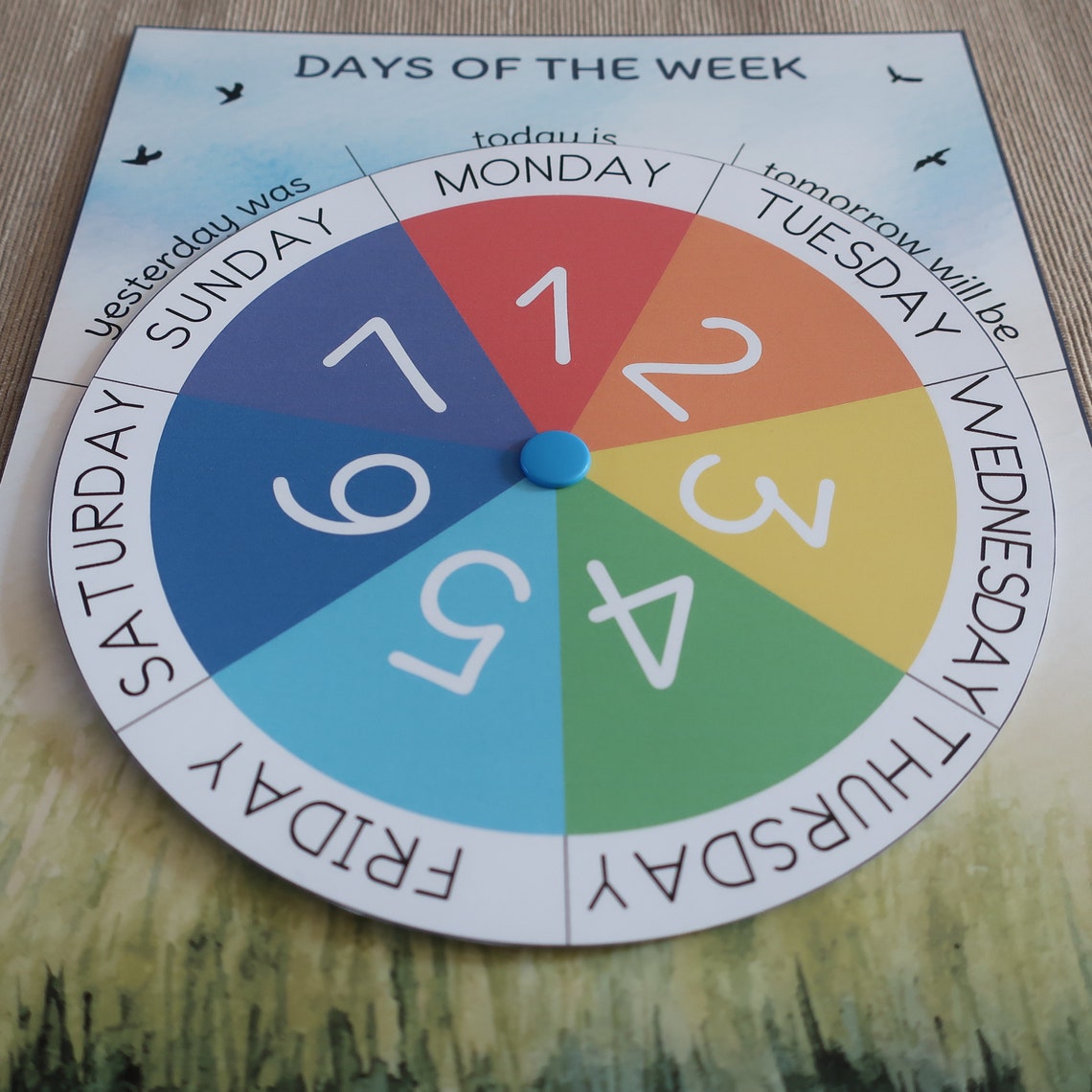 Days of the week printable DIY wheel | Etsy