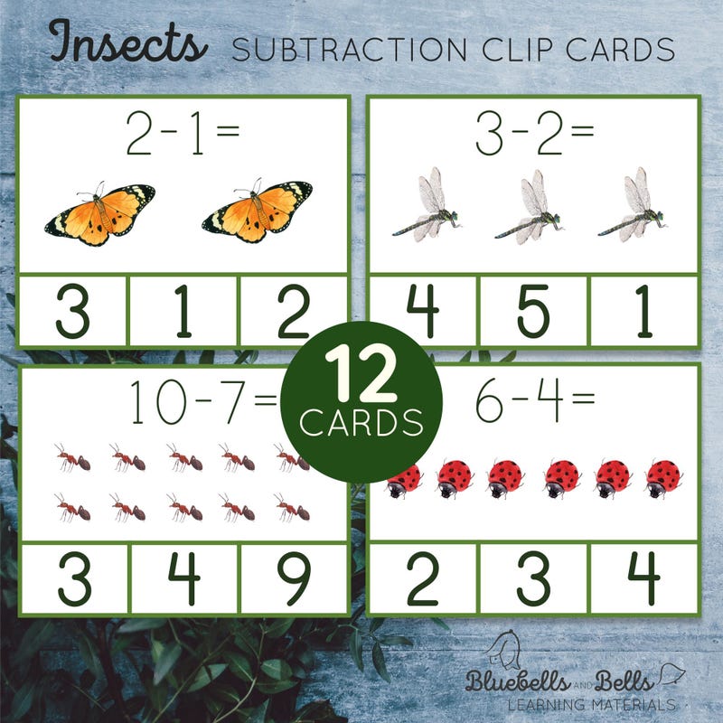 Count and Clip Cards - Etsy