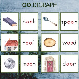 Montessori Printable Digraph Cards for Matching Activity. - Etsy