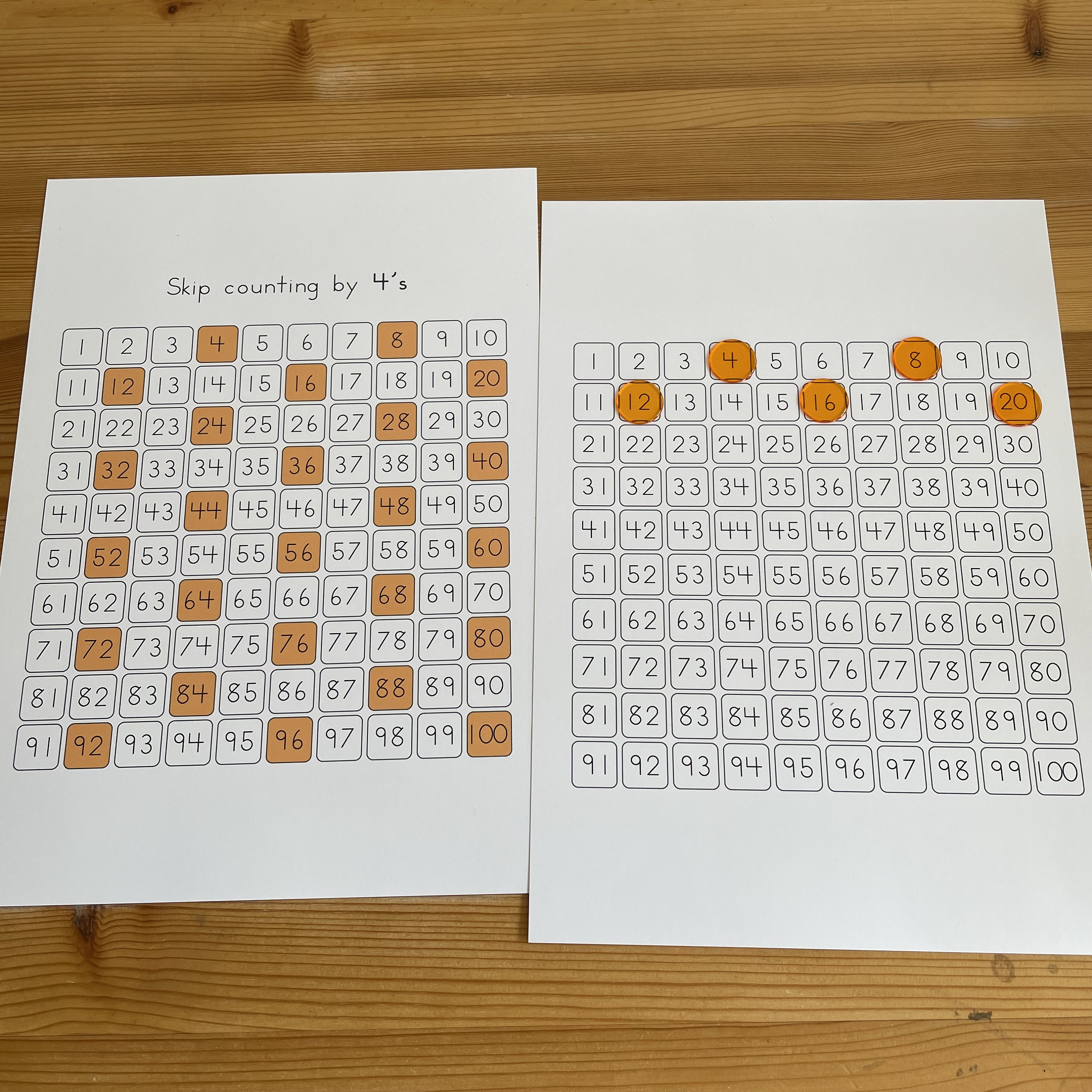 Skip Counting Charts and Worksheets. Kindergarten and 1st Grade Math ...