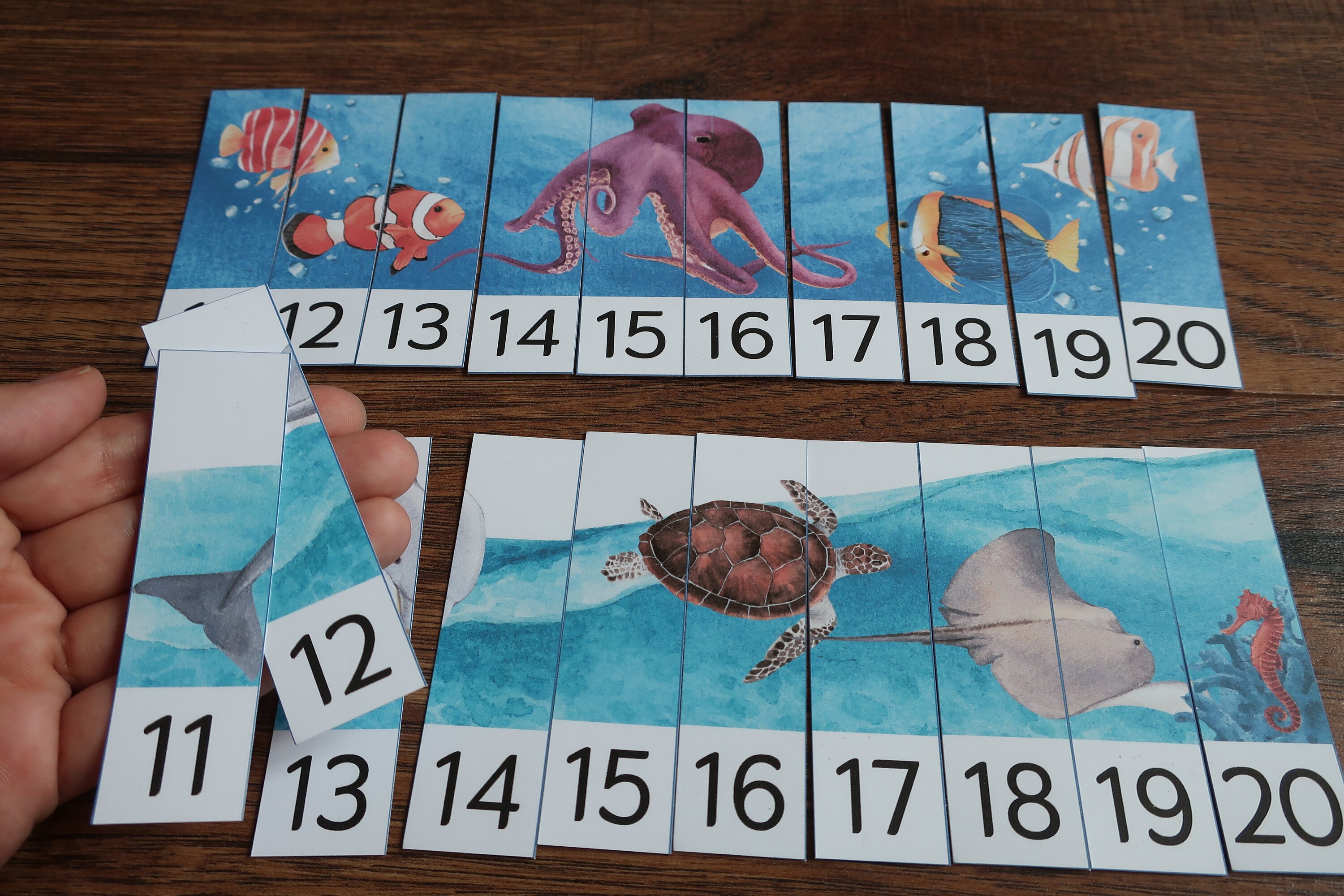 Ocean Preschool Printable Number Sequence 11-20 Puzzle. - Etsy