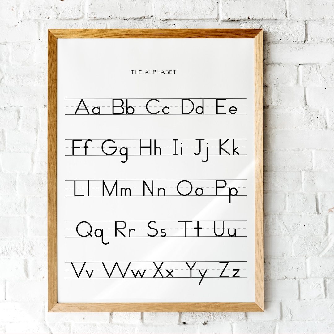Alphabet Poster Lined. Educational Letters Print. - Etsy