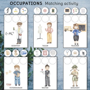 Occupations Cards Matching Activity. Community Helpers Printable ...