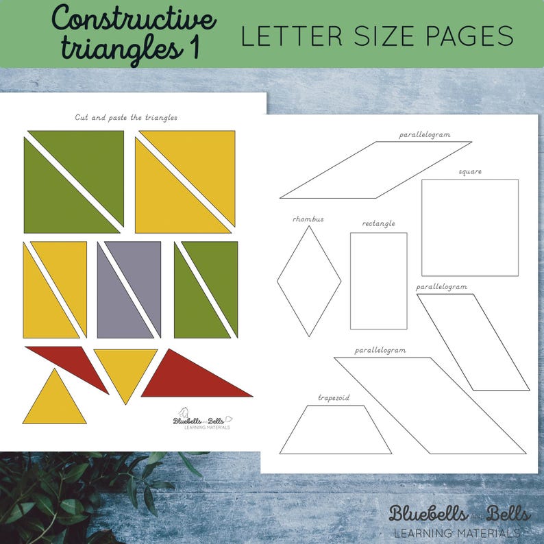 Montessori Constructive Triangles Set 1 Extension Printable Cut and ...