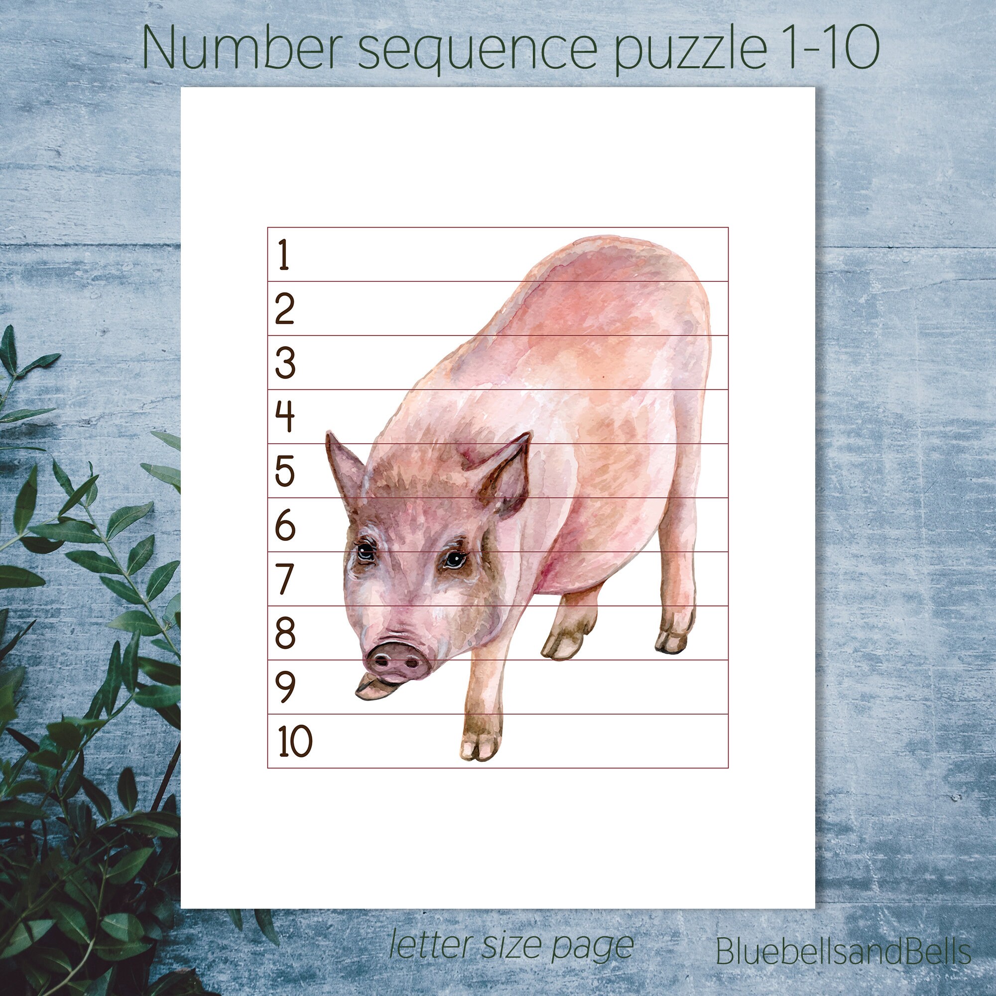 Farm Animal Number Sequence Puzzles 1-10. Preschool Math - Etsy Australia