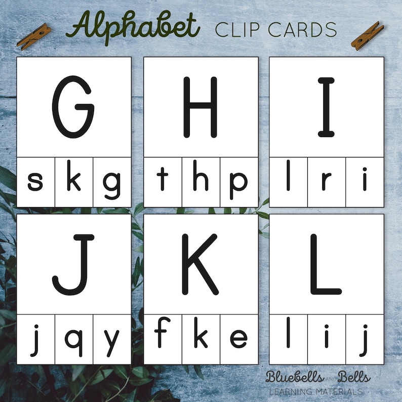 ABC Clip Cards. Letter Recognition. Letter Case Matching. Homeschool ...
