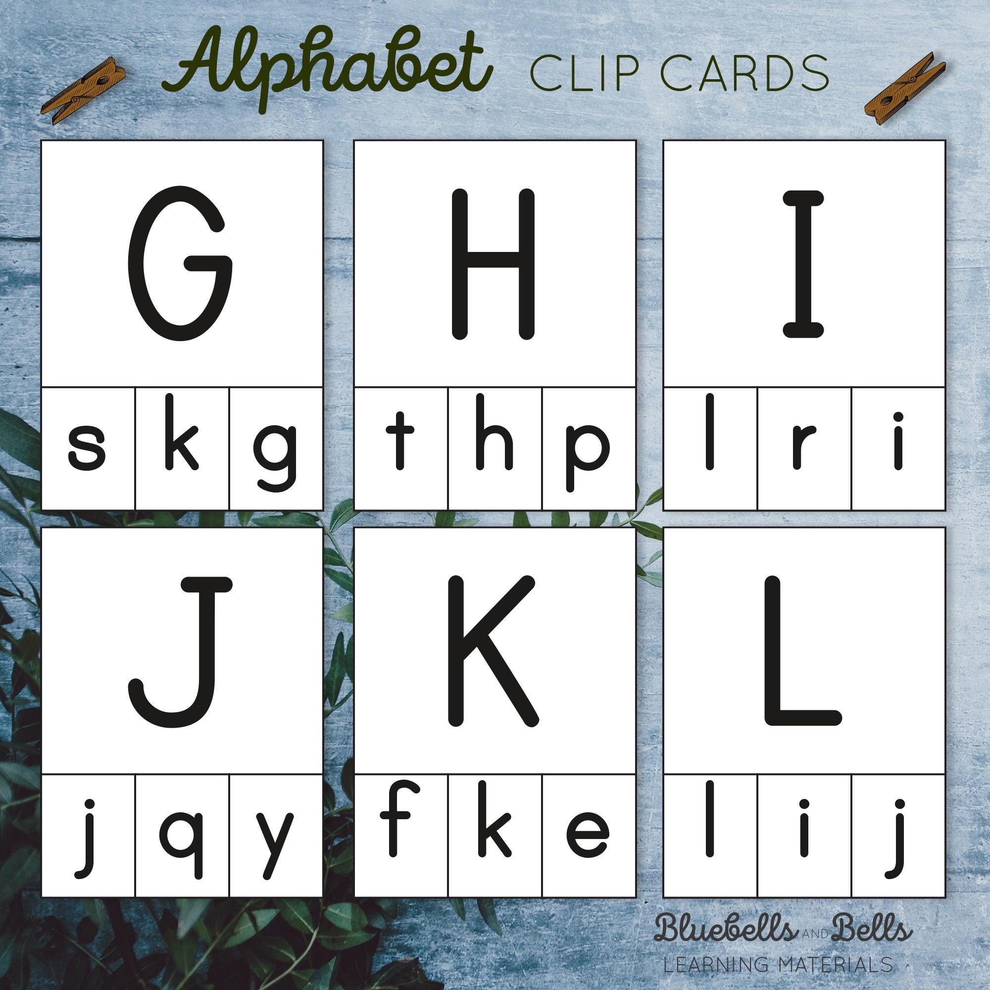 ABC Clip Cards. Letter Recognition. Letter Case Matching. Homeschool ...
