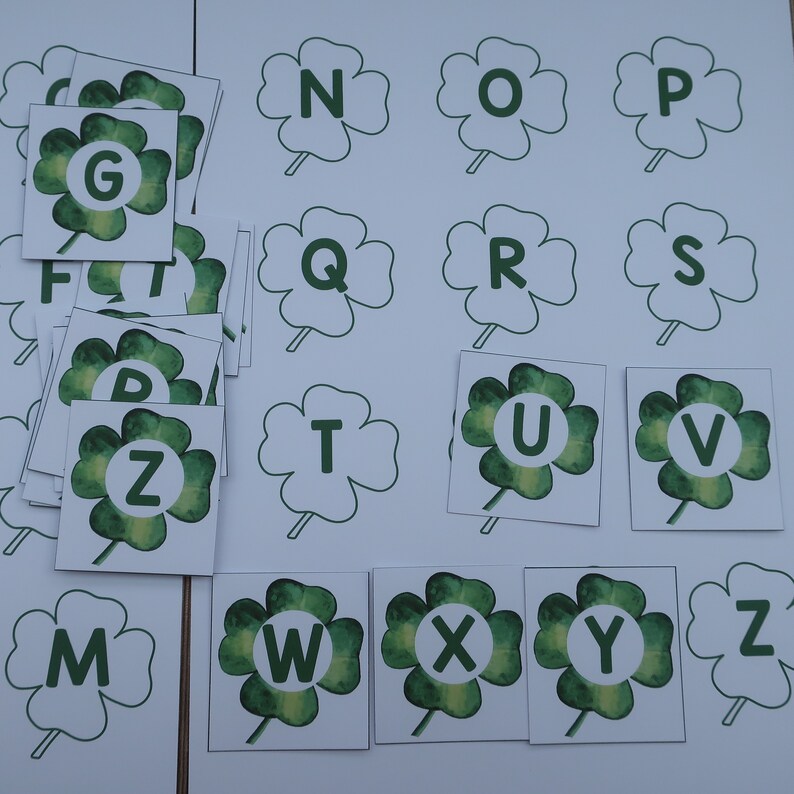 St. Patrick's Day Preschool Printable Letter Matching - Etsy