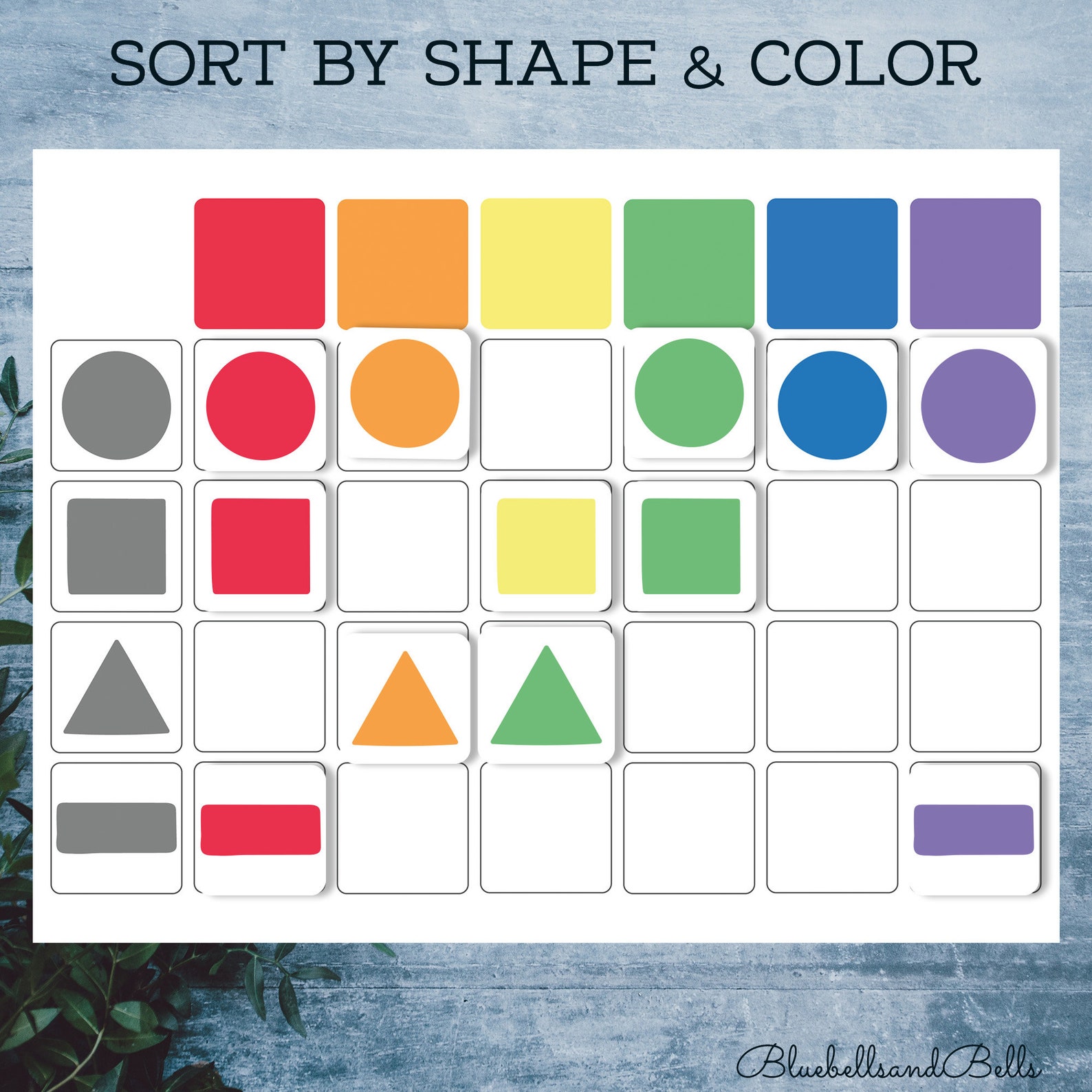Montessori Preschool Printable Sorting Activity Color and Shape ...