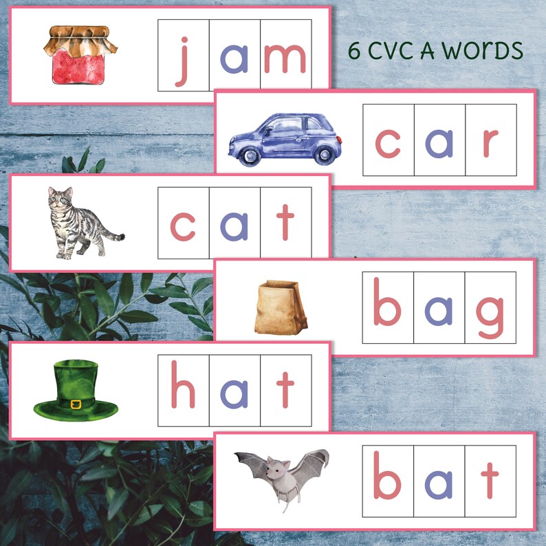 Montessori Printable Moveable Alphabet and CVC Word Matching - Etsy