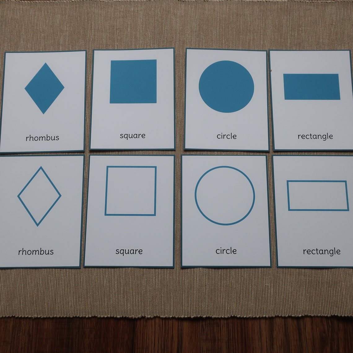 Montessori Printable Shapes Flash Cards. Preschool Matching - Etsy