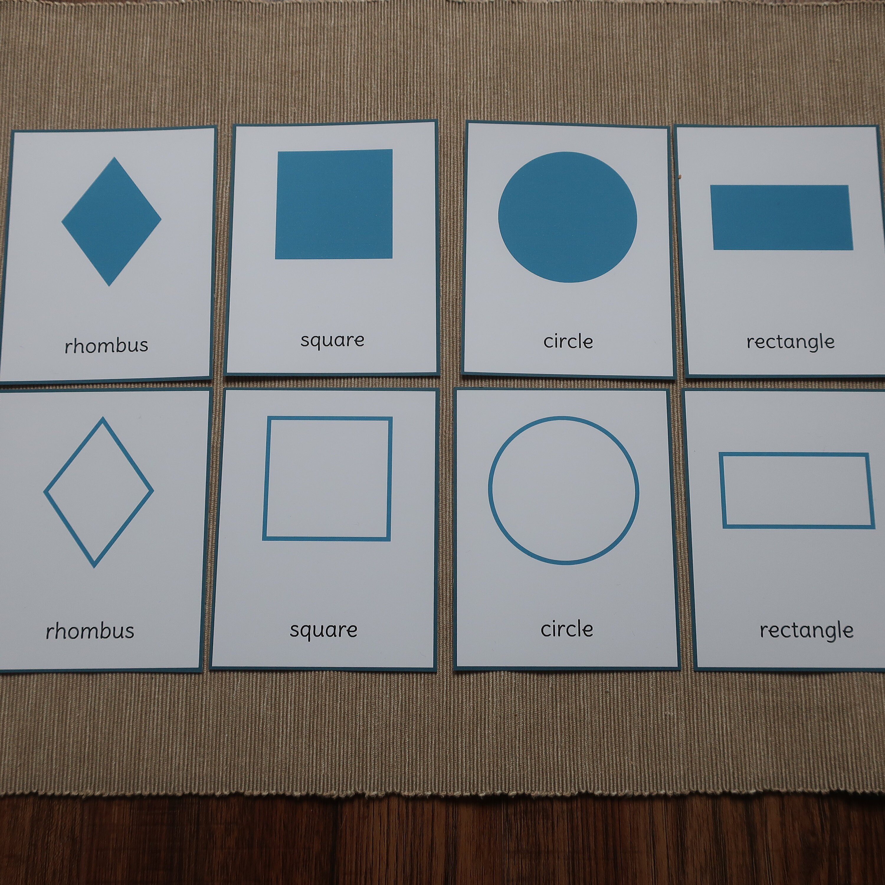 Montessori Printable Shapes Flash Cards. Preschool Matching - Etsy Canada