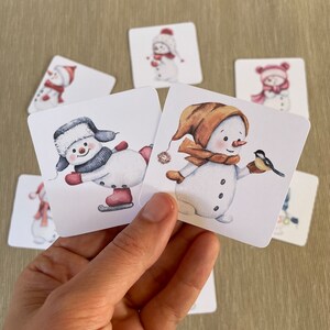 Winter Toddler Printable Snowman Shadow Matching Activity. Montessori ...