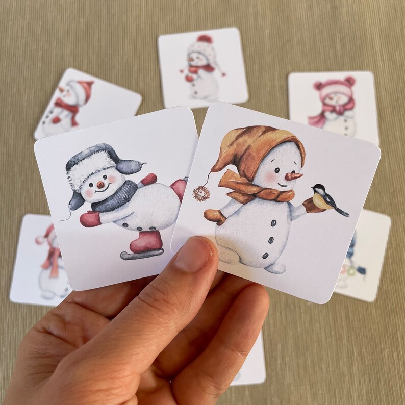 Winter Toddler Printable Snowman Shadow Matching Activity. Montessori ...