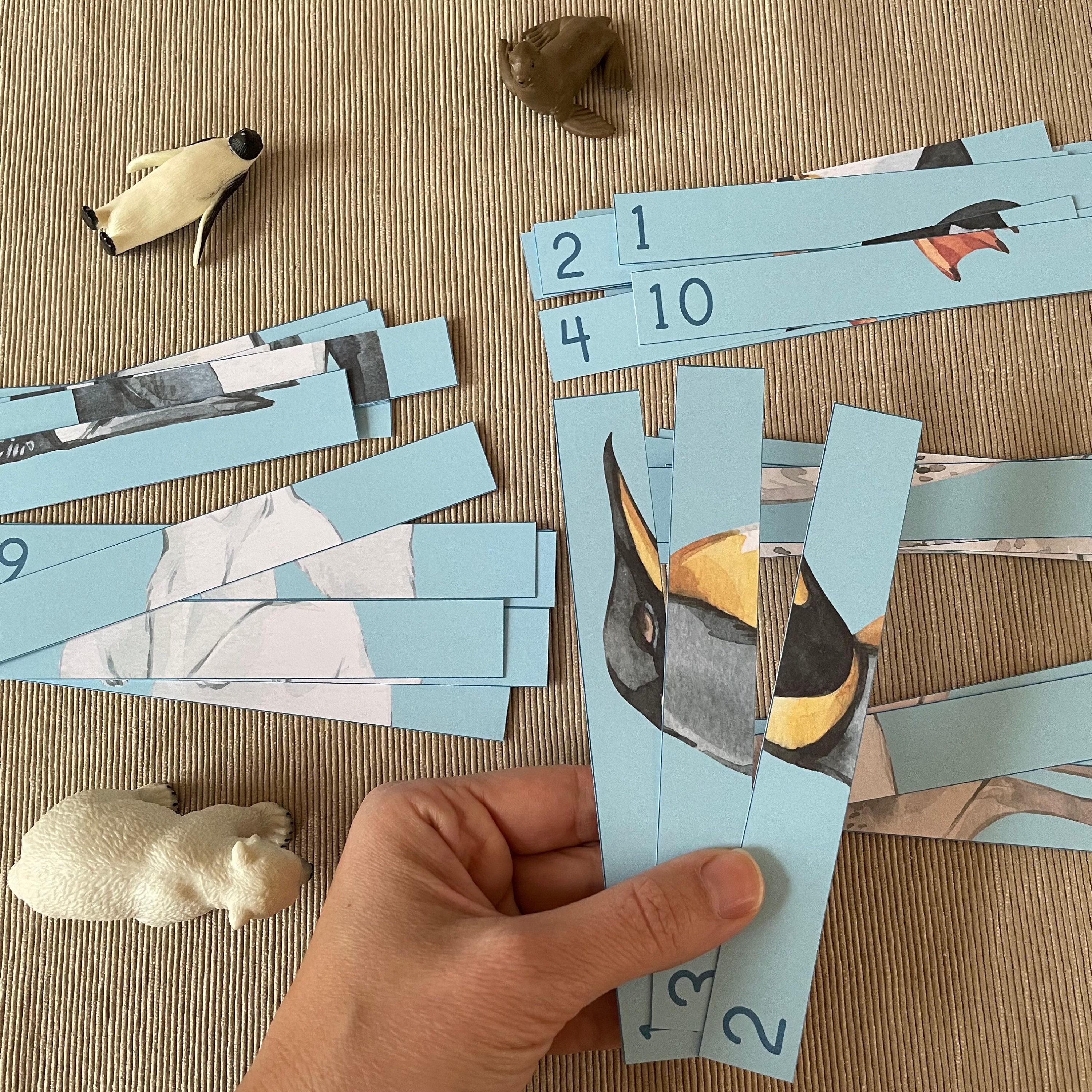 Arctic Animals Preschool Printable Puzzles 1-10. Penguin Number ...