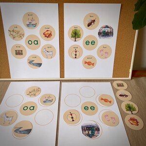 Digraph Posters Vowels. Montessori Green Series Phonics Matching ...