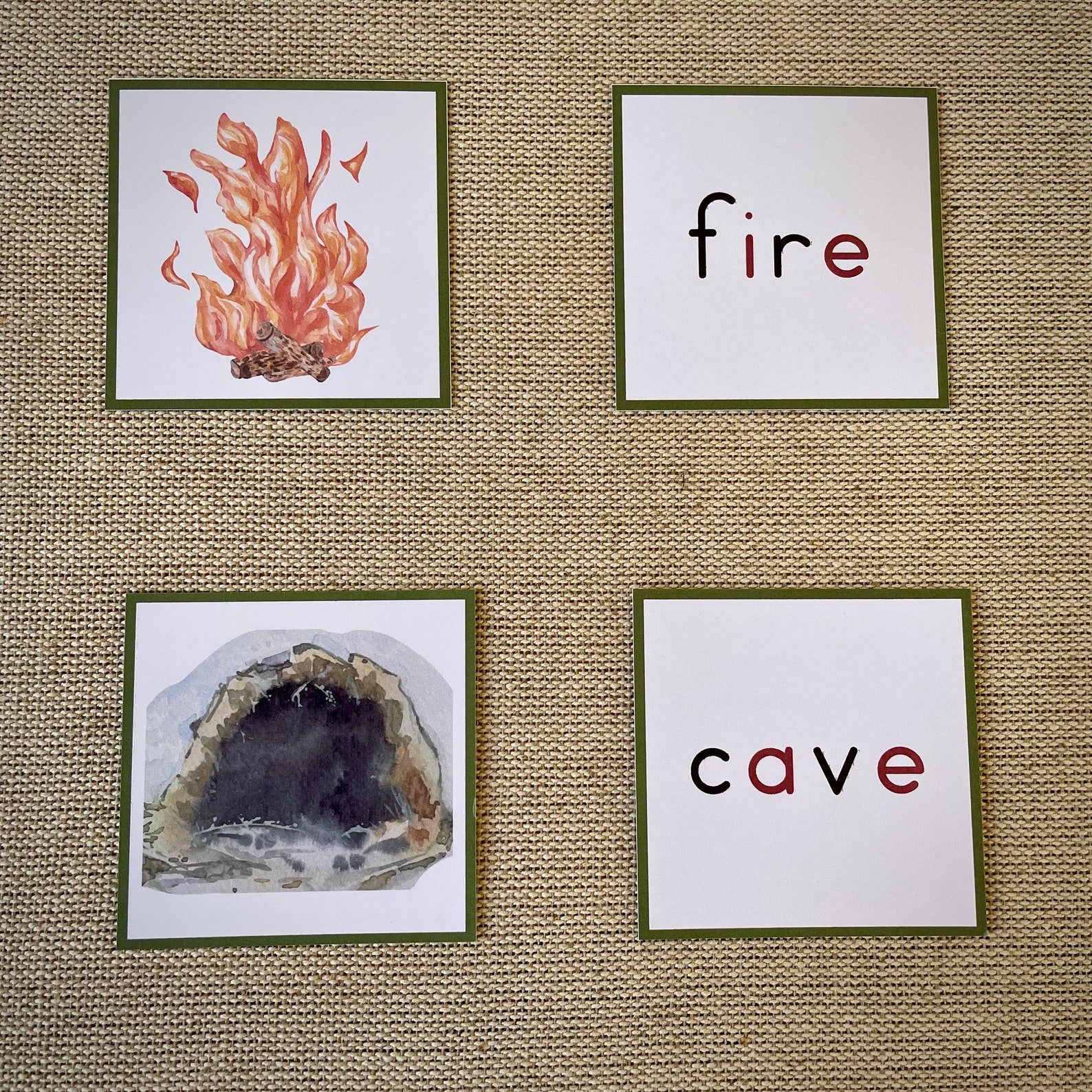 Silent E Montessori Green Series Picture Word Matching Activity. - Etsy
