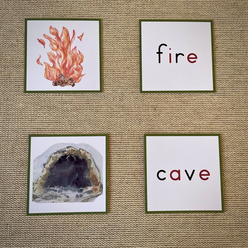 Silent E Montessori Green Series Picture Word Matching Activity. - Etsy