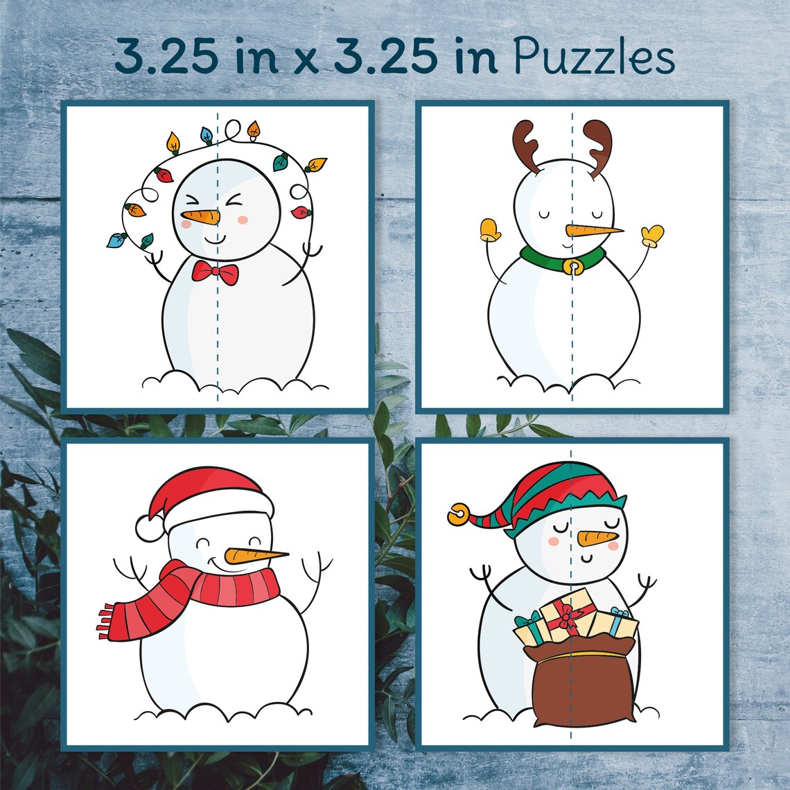 Snowman Printable Puzzles for Toddlers and Preschoolers. | Etsy