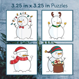 Snowman Printable Puzzles for Toddlers and Preschoolers. Winter ...