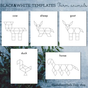 Farm Animals Pattern Blocks Templates. Preschool and Kindergarten Shape ...