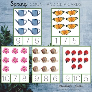 Spring Count and Clip Cards 1-10. Montessori Preschool Math Printable ...