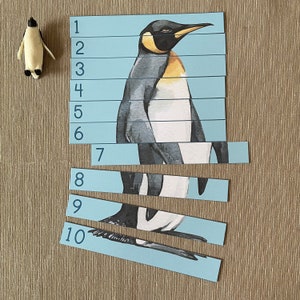 Arctic Animals Preschool Printable Puzzles 1-10. Penguin Number ...