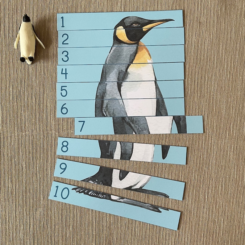 Arctic Animals Preschool Printable Puzzles 1-10. Penguin Number ...