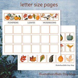 Fall Preschool Montessori Printable Category Sorting Activity. Toddler ...