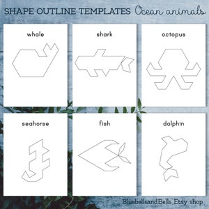 Ocean Animals Pattern Blocks Templates. Preschool and Kindergarten ...