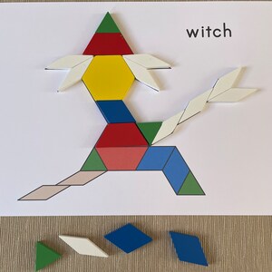 Halloween Pattern Blocks Templates. Preschool and Kindergarten Matching ...