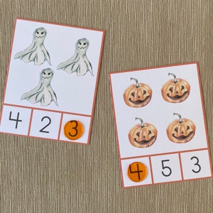 Halloween Printable Count and Clip Cards 1-10. Preschool Montessori ...