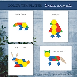 Arctic Animals Pattern Blocks Templates. Antarctic Animals Shape ...