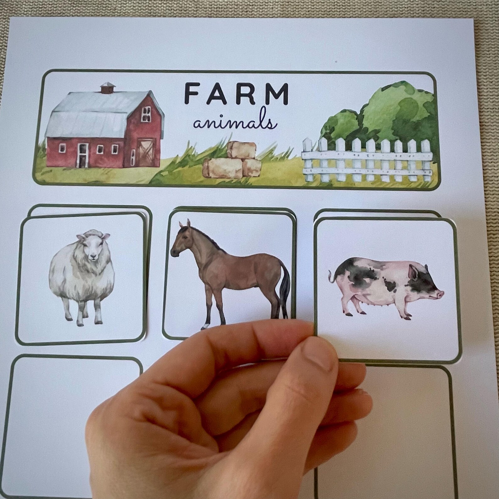 Animal Sorting Activity Farm and Wild. Montessori Toddler and Preschool ...