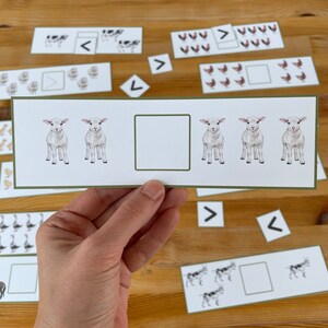 Farm Preschool Printable Comparing Numbers Cards. More Than, Less Than ...