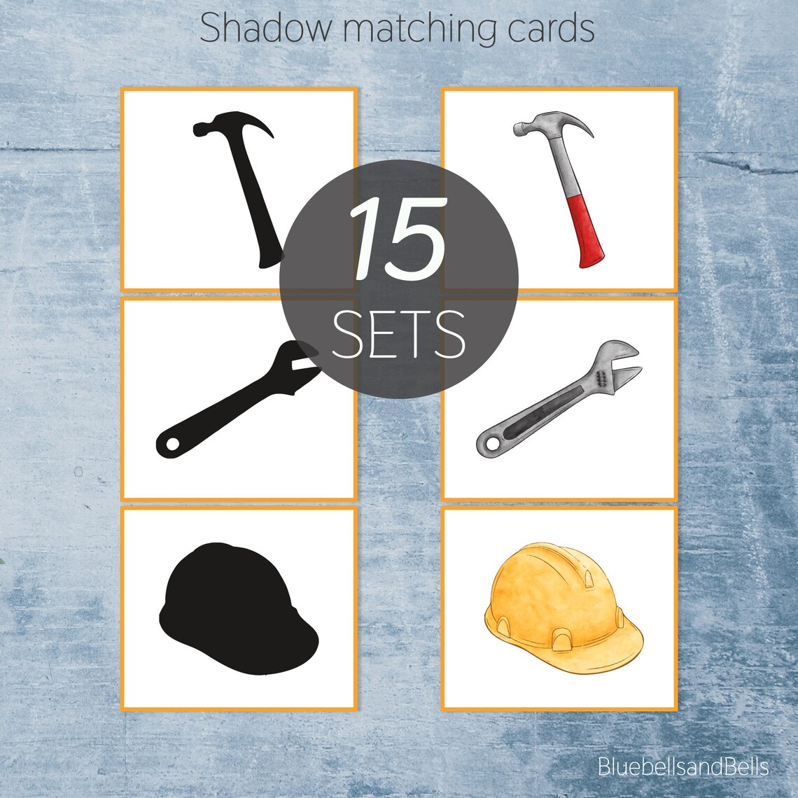 Tools Shadow Matching Cards. Montessori Toddler Printable. - Etsy