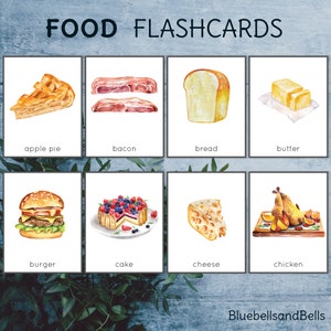 Food Flash Cards Printable. Vocabulary Preschool and Kindergarten ...