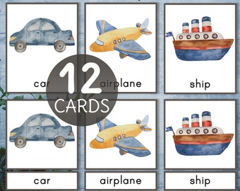 CONSTRUCTION VEHICLES Montessori Nomenclature Classified 3-part Cards ...