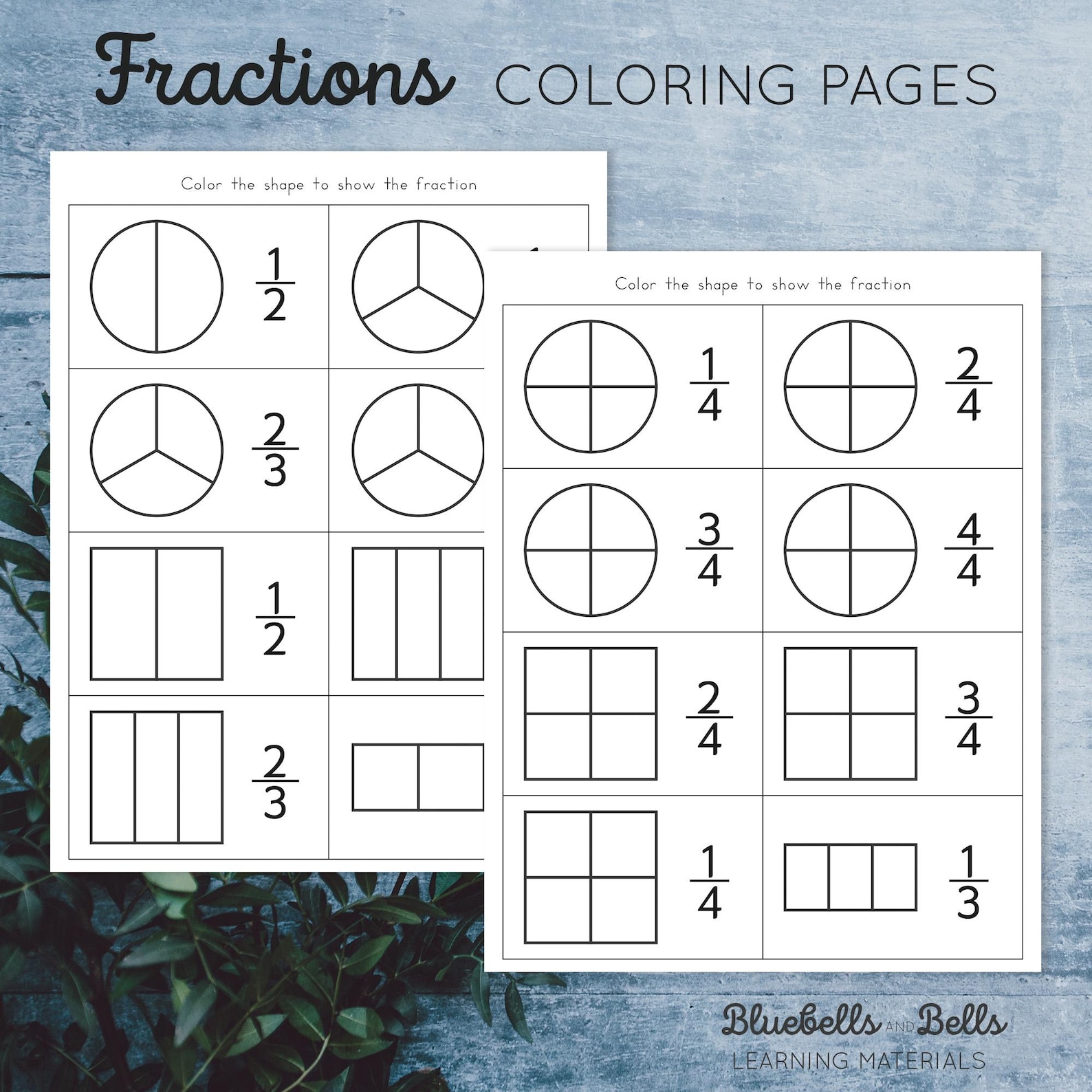 Fractions Preschool and Kindergarten Activities 1-6. Montessori 3-part ...