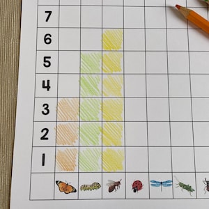 Insects Preschool Printable Graphing. Kindergarten Math Activity. - Etsy