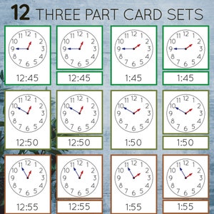 Telling Time Montessori 3-part Cards. Level 2 Nomenclature Cards Clock ...