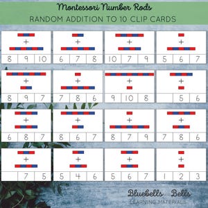 Montessori Addition Worksheets Number Rods. Kindergarten and 1st Grade ...