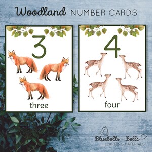 Woodland Animals Number Flashcards 1-10. Nature Counting Cards 1-10 ...