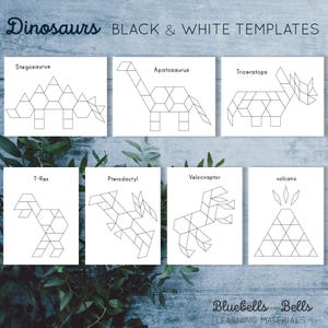 Dinosaur Pattern Blocks Printable Templates. Preschool and Kindergarten ...