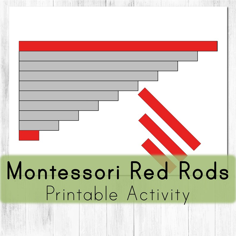 Montessori Red Rods Printable Activity. Montessori Size - Etsy