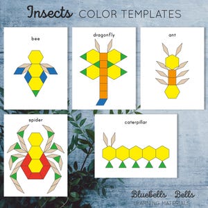 Insect Pattern Blocks Templates. Spring Printable Preschool and ...