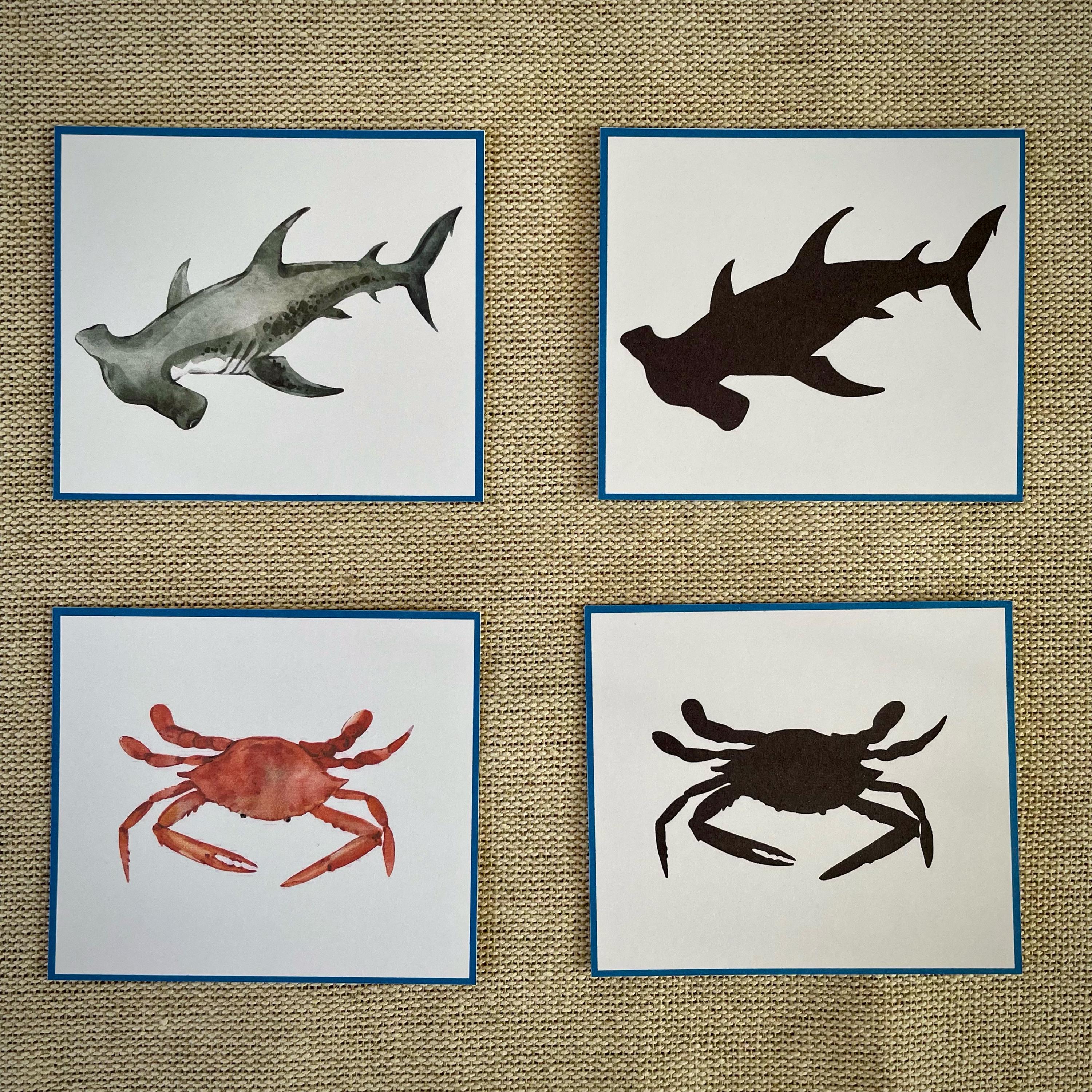 Ocean Animal Shadow Matching Cards. Montessori Summer Preschool ...